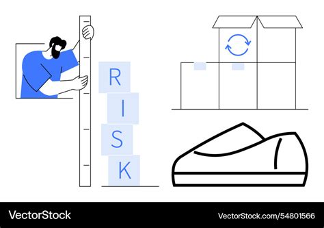 Businessman Evaluating Risk Box With Recycling Vector Image