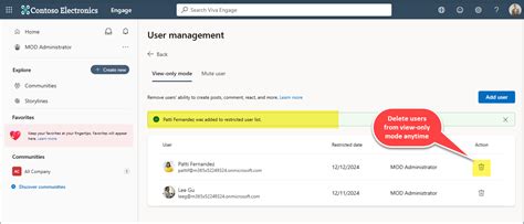 A New Feature To Manage Users With View Only Mode In Viva Engage
