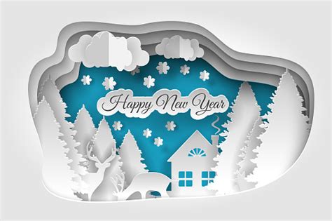 크리에이 티브 해피 뉴가 어 2018 디자인입니다 새 해 복 많이 받으세요 그리고 즐거운 성 탄 종이 예술과 공예 스타일