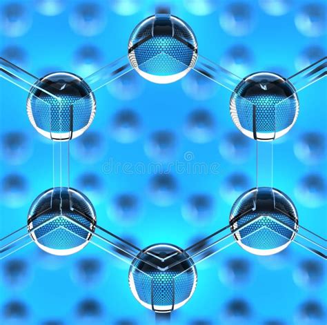 Closeup On A Nano Structure Atom Of Carbon Stock Illustration