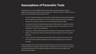 Introduction To Parametric And Non Parametric Tests Pptx