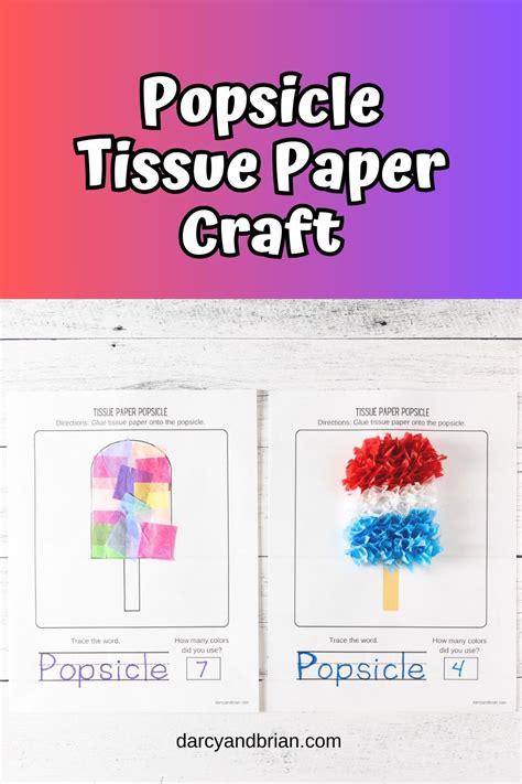 Popsicle Tissue Paper Craft Template Darcy And Brian Shop