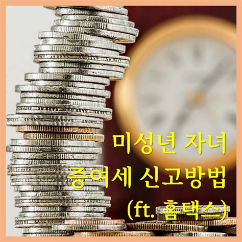 미성년 자녀 증여세 신고방법 Ft 홈택스 전자신고