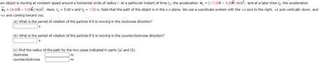 Solved An Object Is Moving At Constant Speed Around A Chegg