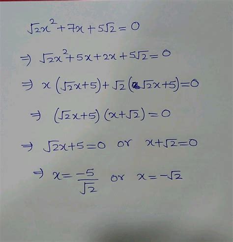 Find The Roots Of The Following Quadratic Equations By Factorization