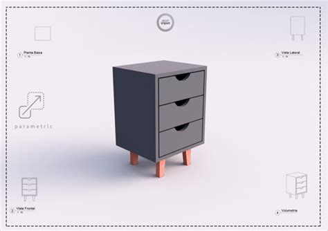 E Parametric Bedside Sideboard Table Revit RevitImport