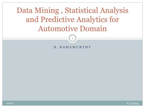 Ppt Data Mining Statistical Analysis And Predictive Analytics For