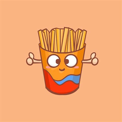 Desenho de ilustração de batatas fritas desenhadas à mão Vetor Premium
