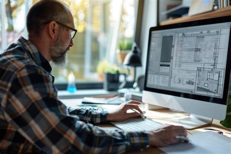 Structural Engineer Computer Blueprints Models Technical Precision