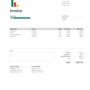 Invoice Template Google Sheets Automatic Spreadsheet Invoice