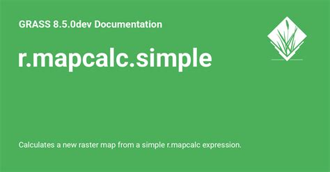 r mapcalc simple grass 8 5 0dev documentation