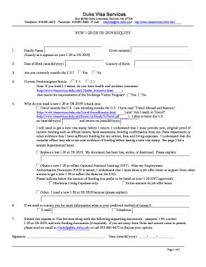 Fillable Online Visaservices Duke OPThandoutrequestform0511FINAL Doc