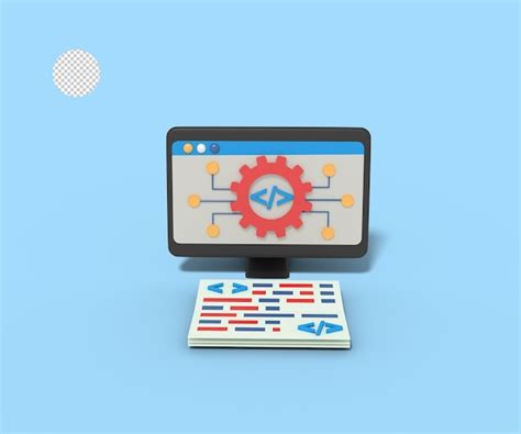 Premium PSD 3d Illustration Of Network Coding Programmer