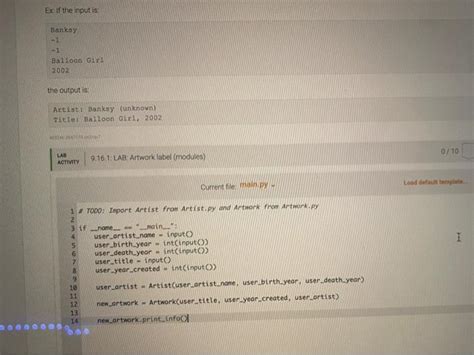 solved define the artist class in artist py with a