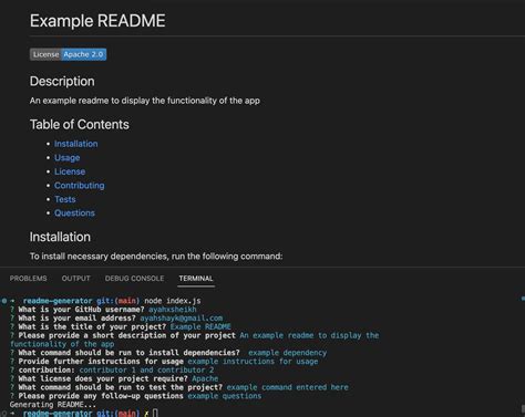 Github Ayahxsheikhreadme Generator Uses Nodejs To Efficiently Create A Readmemd File For