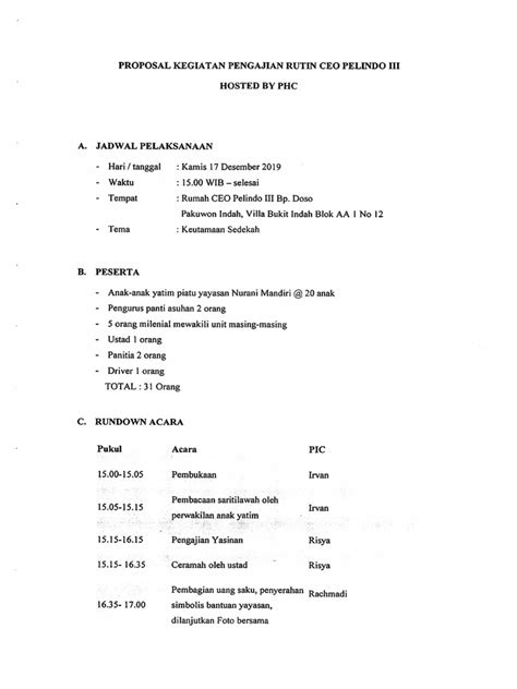 Proposal Pengajian Rutin Pdf