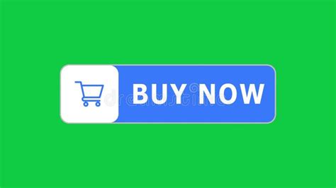 Green Screen Animation Of Buy Now Push Button With Pointer Simple
