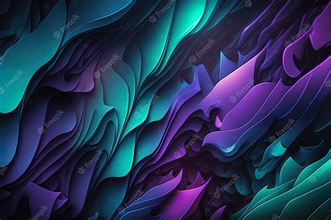 Premium Photo Blue Green And Purple Abstract Wave Background