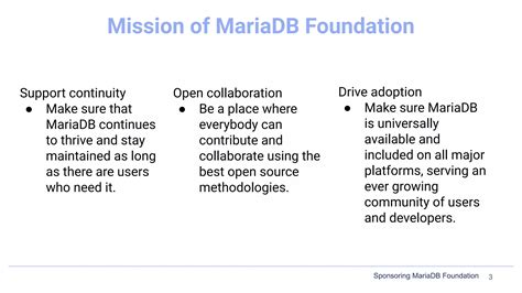 sponsoring the mariadb foundation ppt