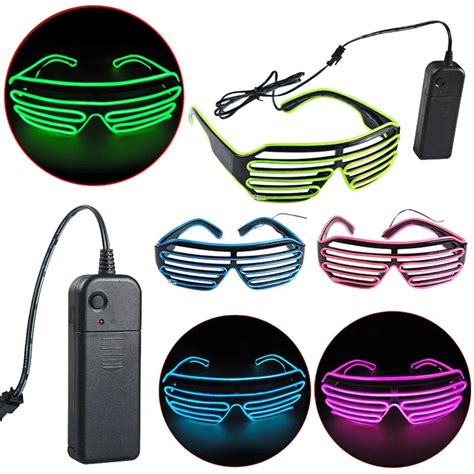 Hot Sales El Glasses El Wire Fashion Neon Led Light Up Shutter Shaped