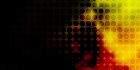 Dark Red Yellow Vector Background With Spots Abstract Colorful Disks On Simple Gradient