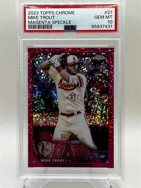 Mike Trout 2023 Topps Chrome 27 Magenta Speckle Refractor 350 Price