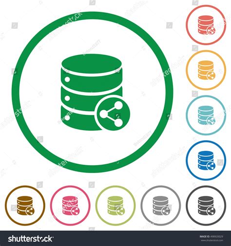 Set Database Table Relations Color Round Stock Vector Royalty Free 498920029 Shutterstock