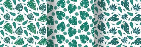 열대 잎 과 꽃 의 세트 평평 한 디자인 바탕 에 있는 이국적 인 식물 프리미엄 벡터