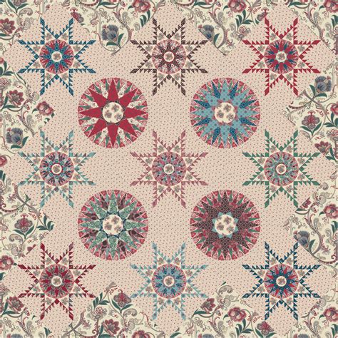 Charlottes Feathered Mariners Compass Pattern Michelle Yeo Quilt