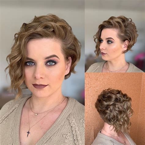 Asymmetrical Short Curly Haircut