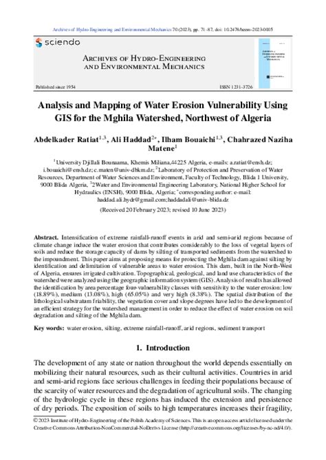 Pdf Analysis And Mapping Of Water Erosion Vulnerability Using Gis For Pdf Analysis And Mapping Of Water Erosion Vulnerability Using Gis For
