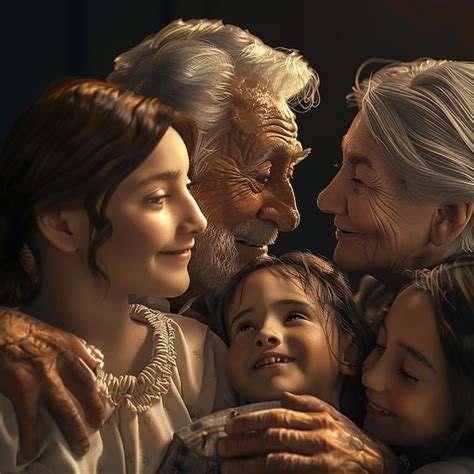 Special Bond Between Different Generations Premium Ai Generated Image