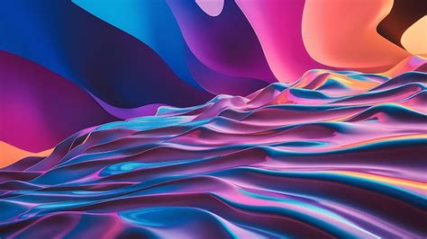 Abstract Backdrop With Smooth Flowing Wave Pattern In Vibrant Colors Generated By Artificial