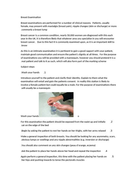 Breast Examination Osce Example Pdf Biopsy Diseases And Disorders