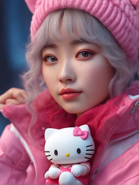 Premium Ai Image Cute Cartoon Character With Pink Suit