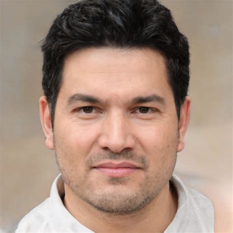 Joyful White Adult Male With Short Black Hair And Brown Eyes