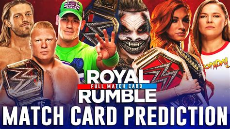 Wwe Royal Rumble Full Match Card Prediction Youtube