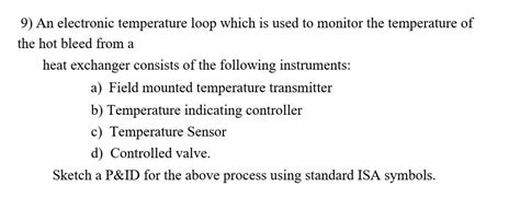 Solved An Electronic Temperature Loop Which Is Used To Chegg
