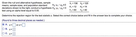 solved given the null and alternative hypotheses sample