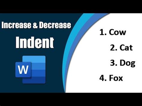 How To Increase And Decrease Indent In Word Numbering The Graphic Home