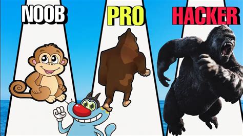 Noob Vs Pro Vs Hacker In Kaiju Run Game With Oggy And Jack YouTube