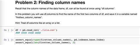 Solved Problem Finding Column Names Recall That The Column Chegg