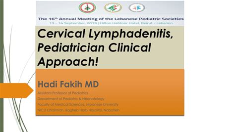 Pdf Cervical Lymphadenitis Pediatrician Clinical Approach