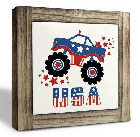 Usa Wood Plaque Sign Ypf5 Box Wood Plaques Desk Patriotic American