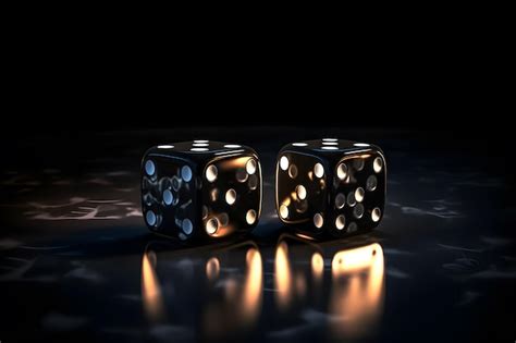 Premium AI Image Charming Dice Set Reflective Ebony Background