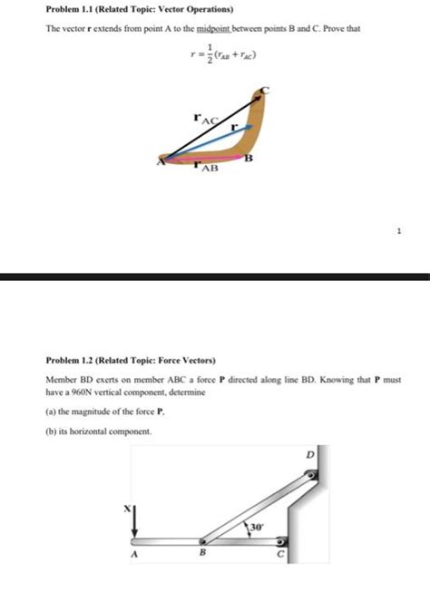 Solved Problem 1 1 Related Topic Vector Operations The Chegg Com