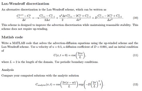 Matlab Code For 1d Advection Diffusion Equation Tessshebaylo