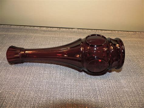 Vintage Wheaton Bullseye Pattern Ruby Red Bud Vase Etsy