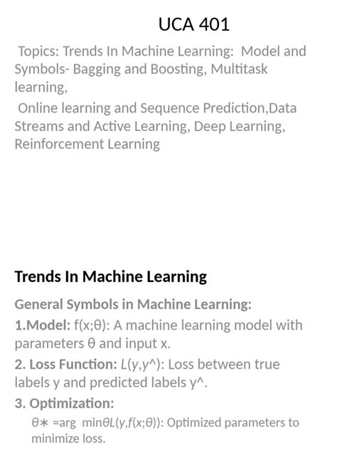 Ucs401unit Lv Trends In Machine Learningmodel And Symbols Bagging