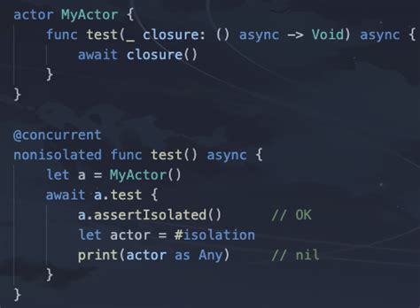 `isolation` Not Providing The Correct Actor In Closures When Nonisolatednonsendingbydefault Is